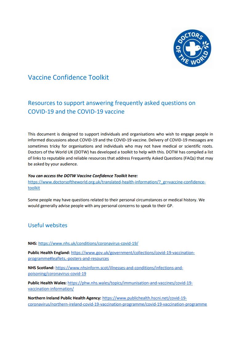 Vaccine Confidence Toolkit - Doctors of the World